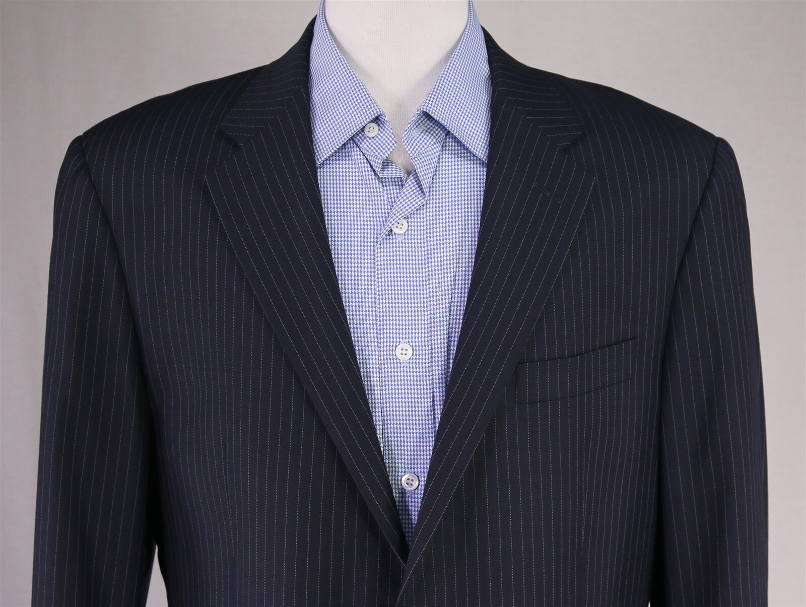 Hickey-Freeman Current Lindsey Navy Blue Pinstripe 2-… - Gem