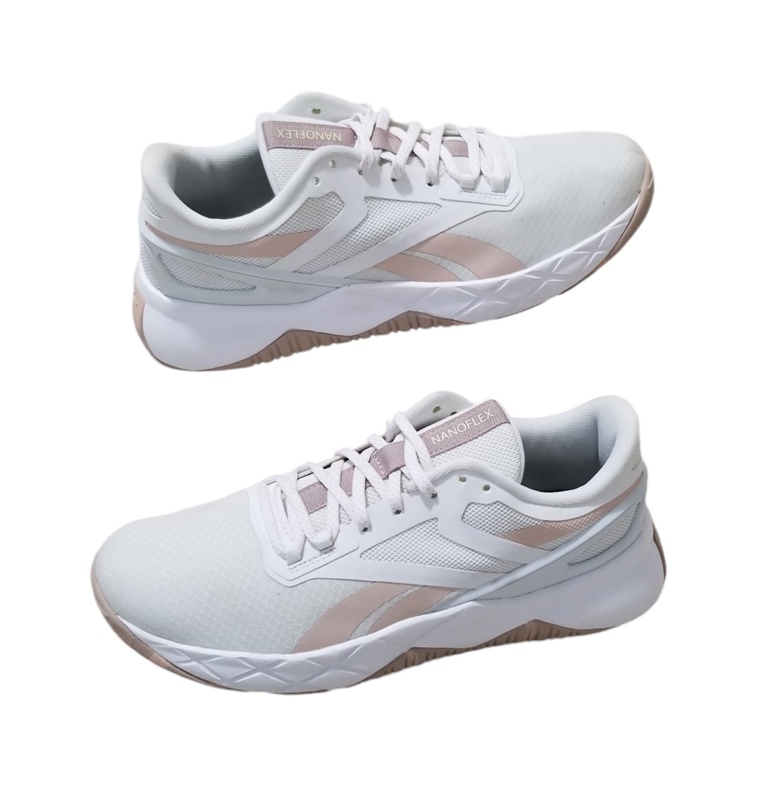 Reebok Nanoflex TR Training Sneakers Womens US Size 8 White Rose Gold | eBay