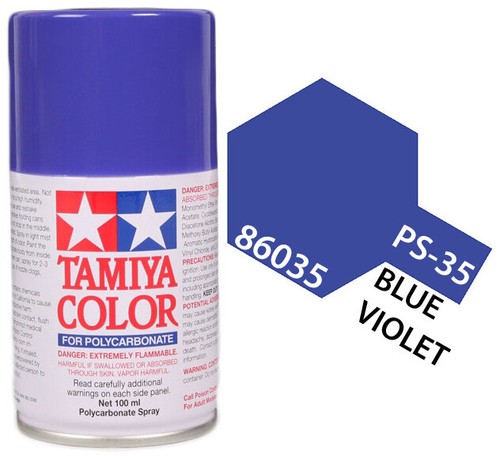 Tamiya 86035 PS-35 Blue Violet Polycarbonate Lexan RC Spray Paint 100ml ...