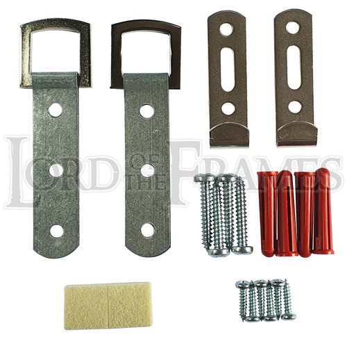 SECURE HEAVY DUTY LARGE PICTURE FRAME MIRROR HANGING KIT HOOKS HANGERS ...