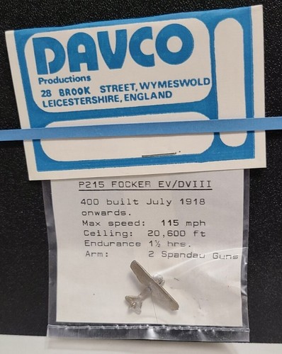 DAVCO Prod. Military Miniatures - (NEW) 1/300th WW1 P215 Focker EV ...