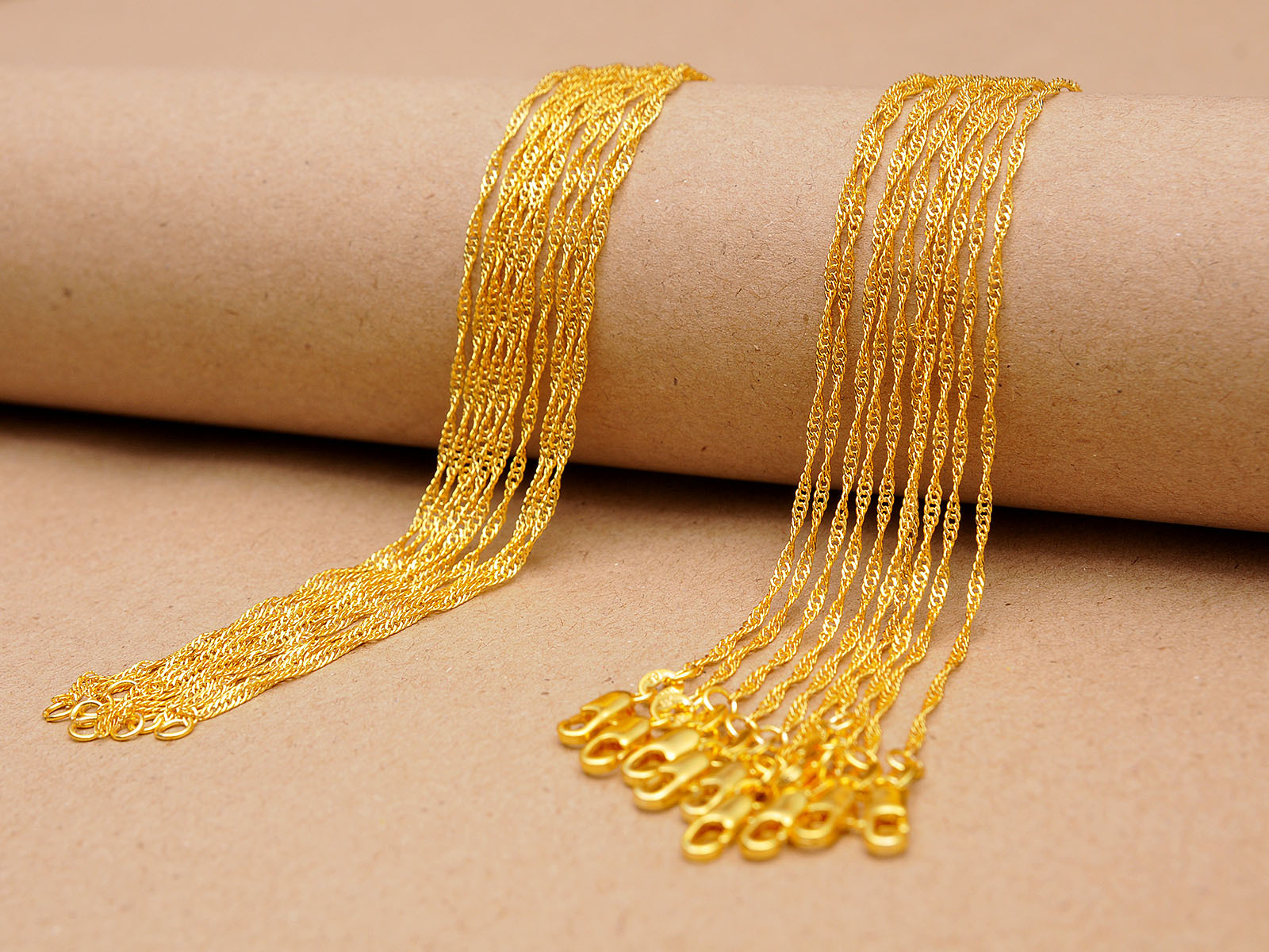 10PCS 16-30inches Jewelry 18K GOLD FILLED "Water Wave" Chains Necklaces ...
