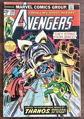 1974 Marvel Avengers #125 Key Thanos Appearance | eBay