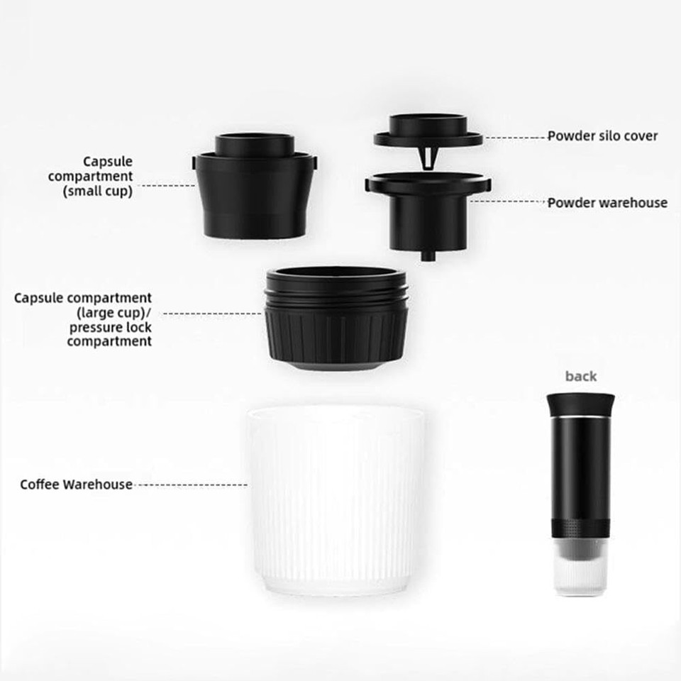 Portable Electric Espresso Machine Mini Travel Coffee Maker Self ...