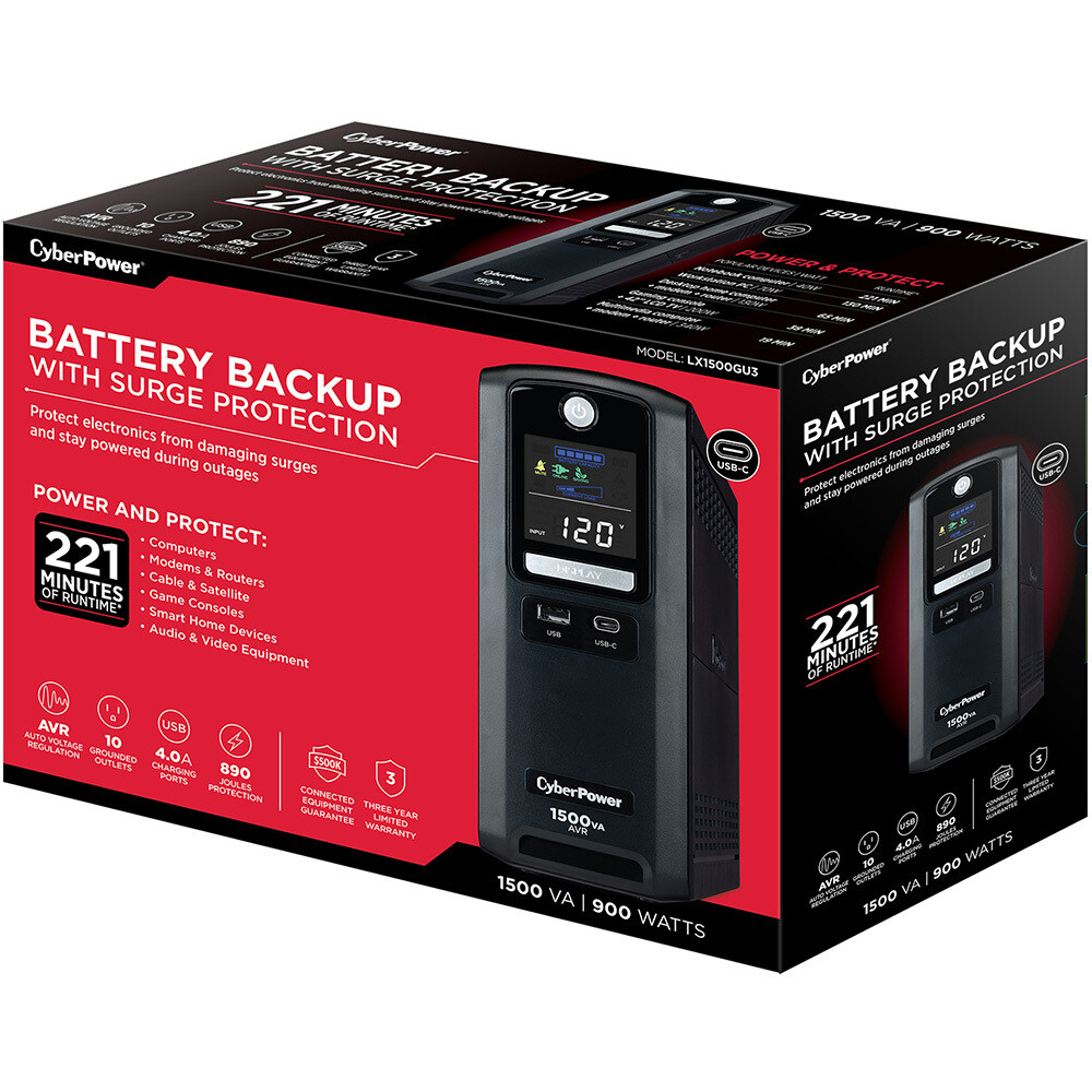 CyberPower LX1500GU3 1500VA / 900W Battery Backup 649532933624| eBay