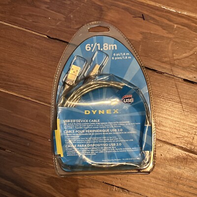 Dynex USB 2.0. A-B DEVICE CABLE 6 FEET 1.8 m NEW SEALED | eBay