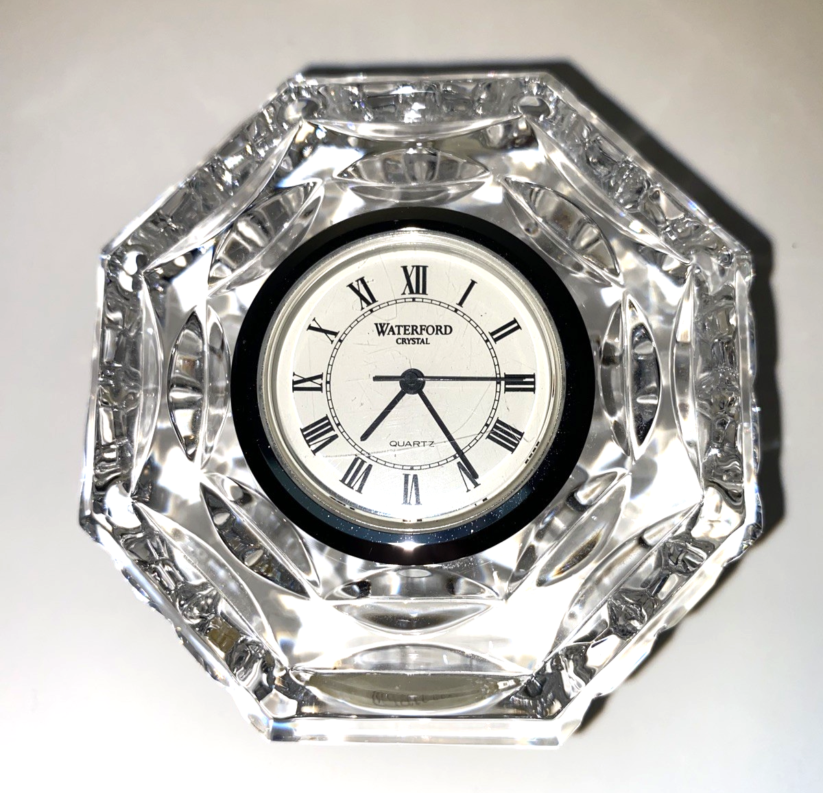 Vintage Waterford Crystal Clock Octagonal Quartz Desk Shelf WORKS NEW ...