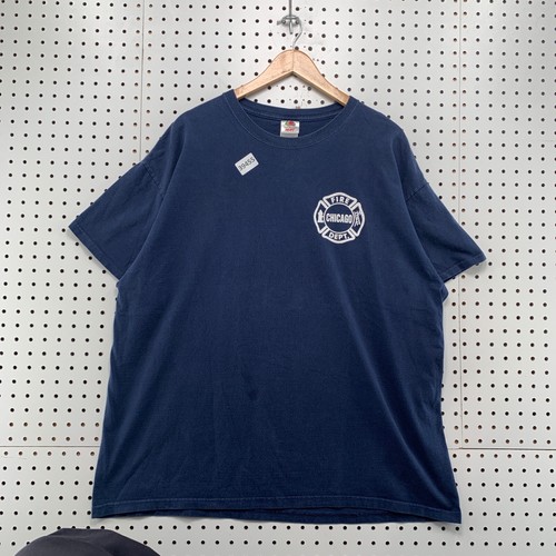 CFD Chicago Fire Department Shirt Mens 2XL Blue Logo Short Sleeve 25x30 ...