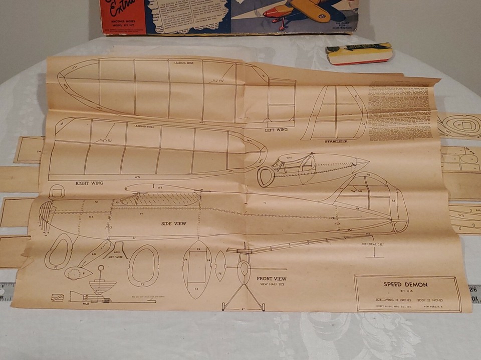 WW2 Vintage Speed Demon #15 balsa wood plane Hobby Model | eBay