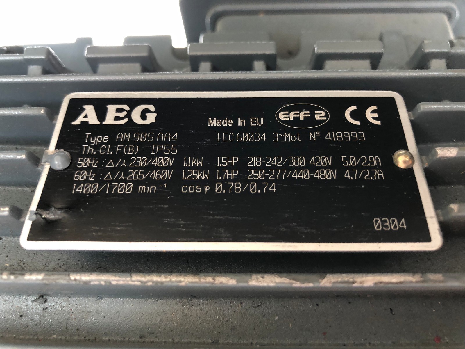 Scherzinger model 451 FA/M1.1/GN/I28 Pump w/ AC-Motoren GmbH ACA 90S-4 ...