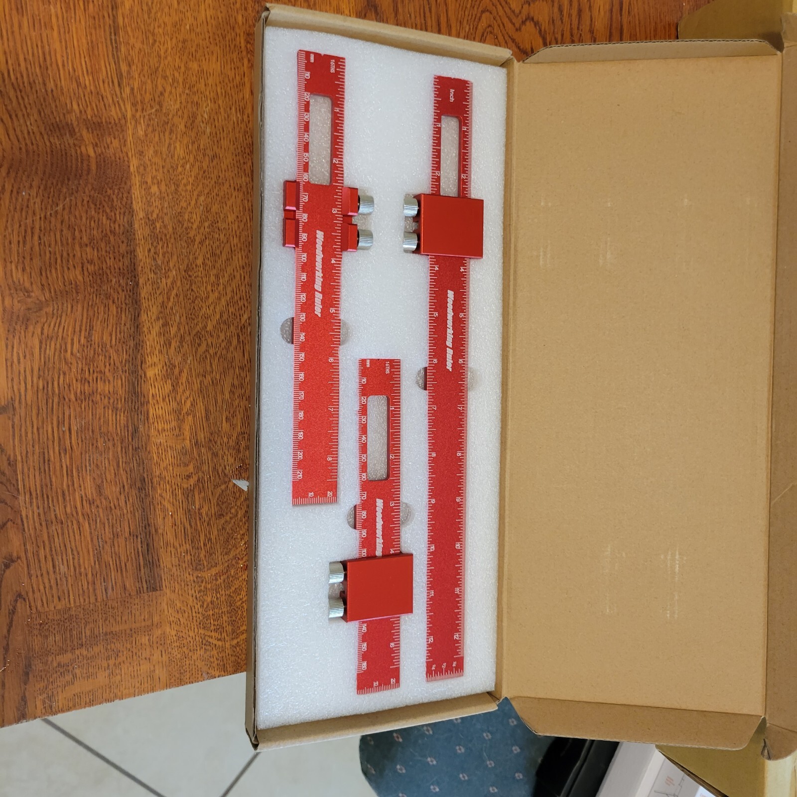 Aluminum Scriber Gauge Woodworking Tools 3 Piece Ruler Portable Scriber ...