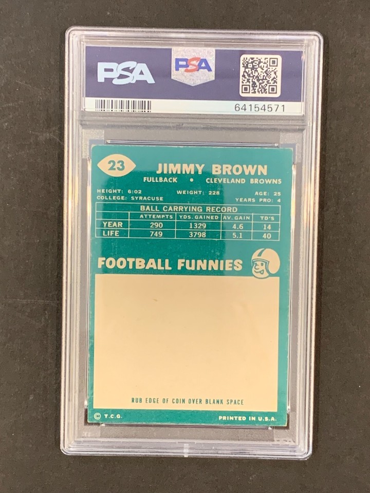 1960 Topps Jim Brown Cleveland Browns NFL Football Card #23 PSA 5 EX | eBay