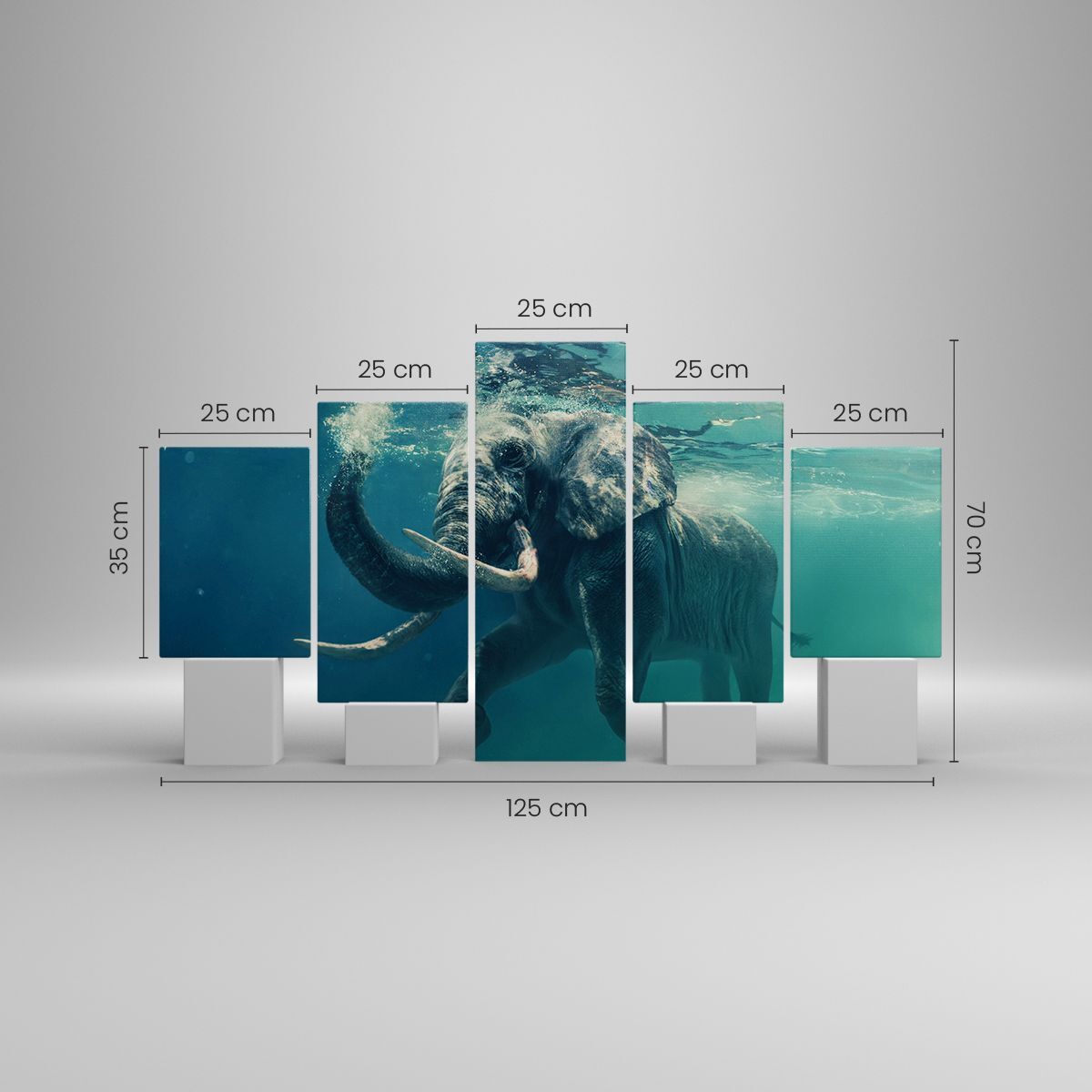 Impression sur Toile 125x70cm Tableaux Image Photo l phant animal eau ...