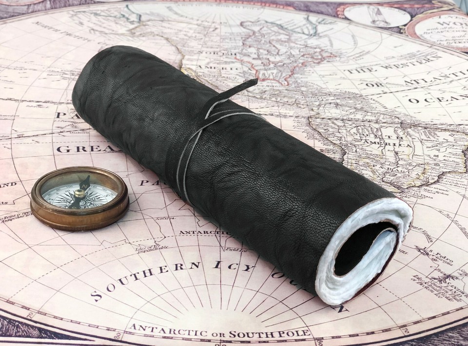 9x6" Vintage Handmade Scroll Leather Journal Travel Diary Leather Bound ...