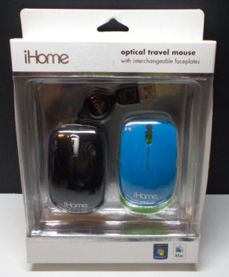 iHome Optical Travel Mouse 2013 Interchangeable Faceplates Retractable ...