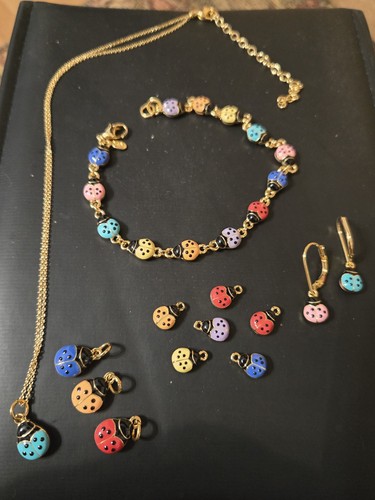 New! Joan Rivers enamel Ladybug Necklace, Bracelet, Earrings, Extra ...