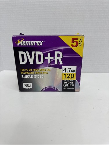 Memorex DVD-R 5 Pack 4x 4.7GB 120 Min. Open Box Never Used | eBay