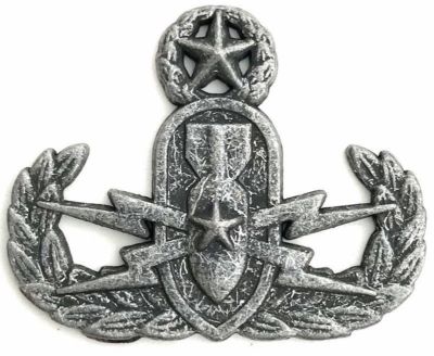 Master EOD Explosive Ordnance Disposal Metal Badge Insignia Silver ...
