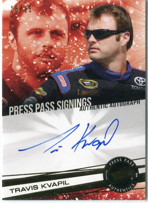 2014 Press Pass - TRAVIS KVAPIL - Gold Autograph - NASCAR #d 18/25 | eBay