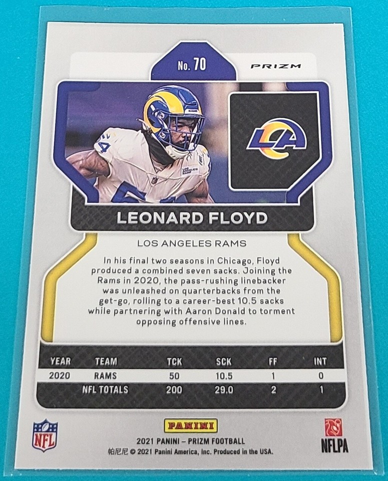 2021 Panini Prizm Silver #70 Leonard Floyd Los Angeles Rams Football ...