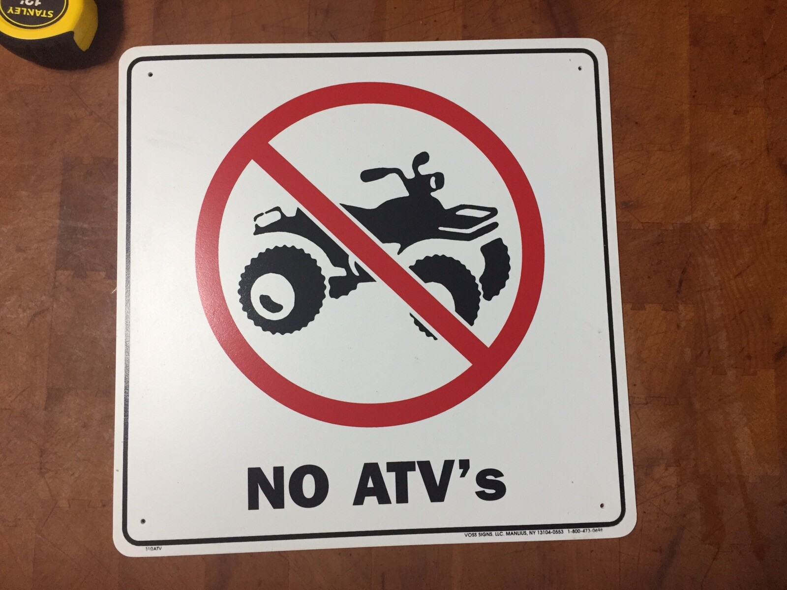 1, Voss No ATV’S Signs 12X12 Plastic | eBay