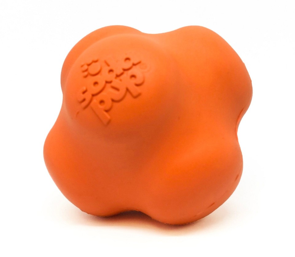 Sodapup Crazy Bounce Retrieving Toy Orange Durable Natural Chew Toy ...