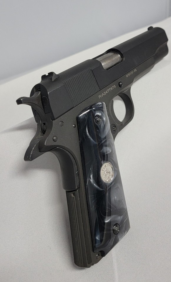 1911 Black Pearl Acrylic Full-size Gun Grips with Silver Colt ...