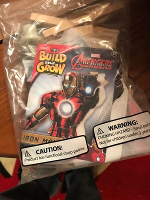 MARVEL AVENGERS----IRON MAN----LOWE'S BUILD & GROW WOODEN MODEL KIT | eBay