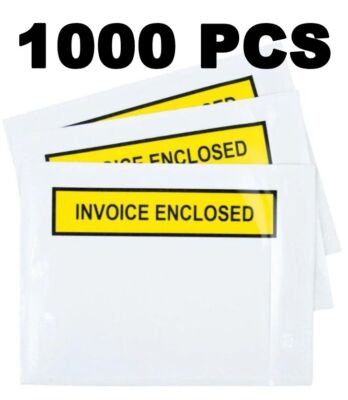 1000pcs Invoice Enclosed Envelopes Document Clear Sticker Pouch 1000 ...