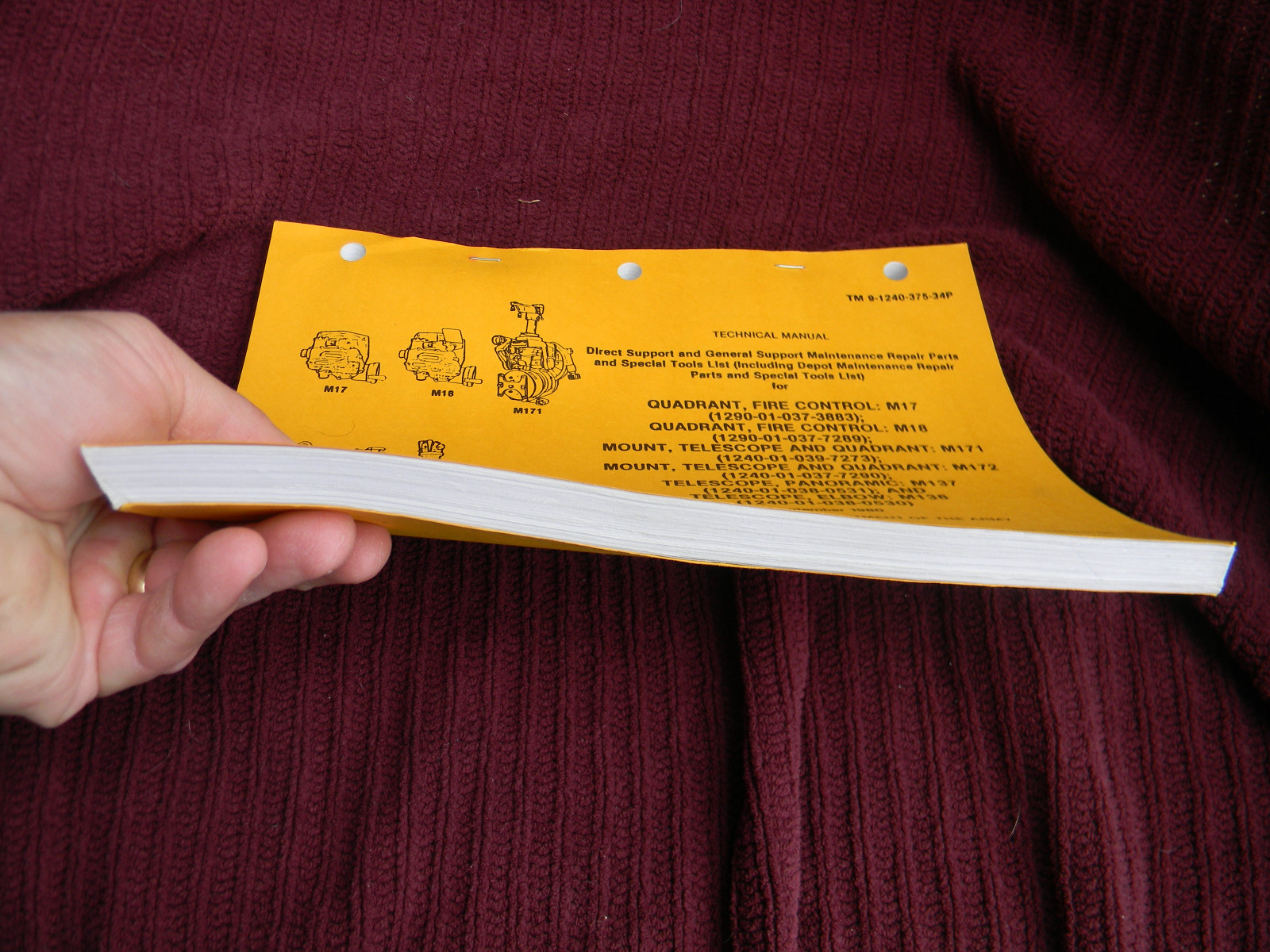 1980 QUADRANT, FIRE CONTROL: M17, M18 TM 9-1240-375-34P Tech Manual ...