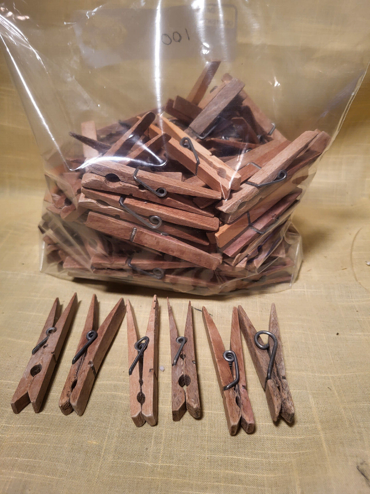 Lot of 100 Vintage Spring Clothes Pins Clothespins Wood Crafts | eBay