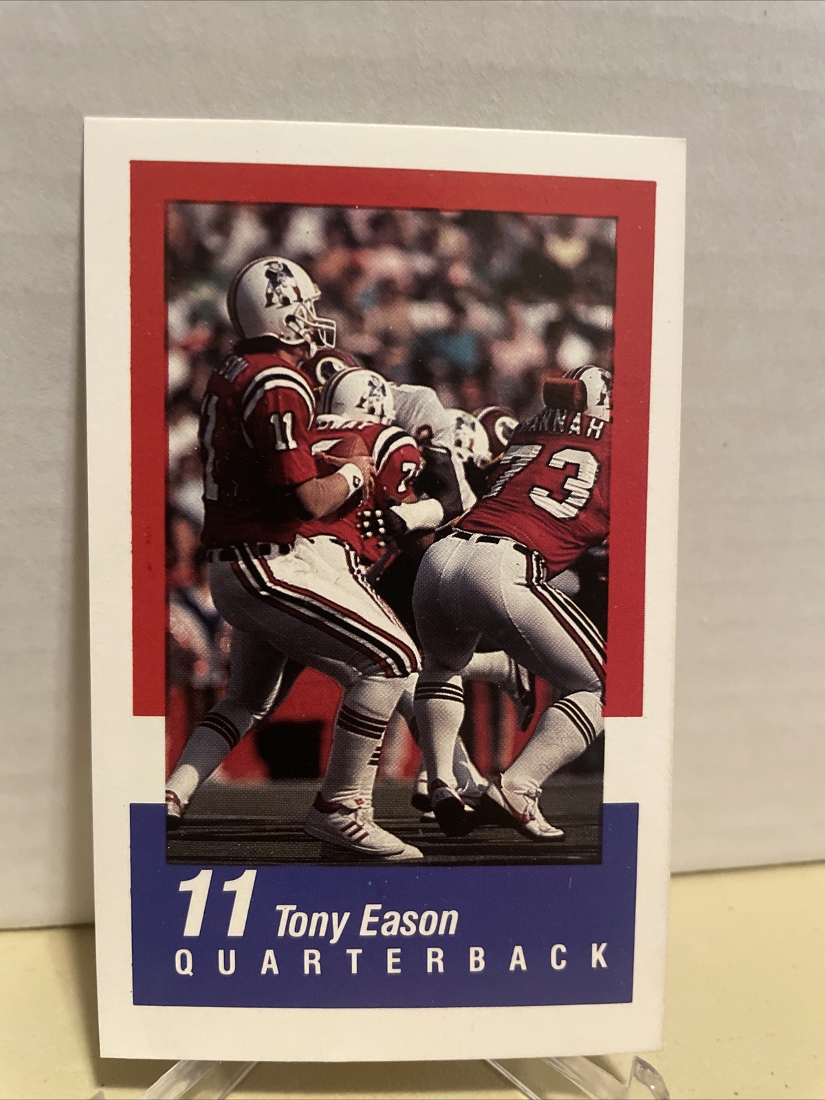 1986 New England Patriots Super Bowl XX Police Card #17 Tony Eason Rare ...