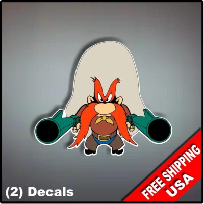 Yosemite Sam Vinyl Decal Sticker 4" x 3.3" Gun Cartoon Window Laptop | eBay