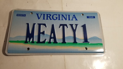 Virginia Personalized Vanity License Plate Va " MEATY1 " Man Cave Sign ...