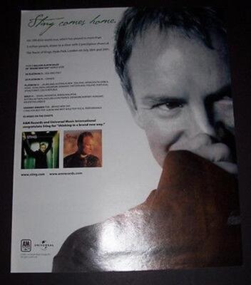Sting Brand New Day 2001 Short Print Poster Type Advert, Promo Ad | eBay