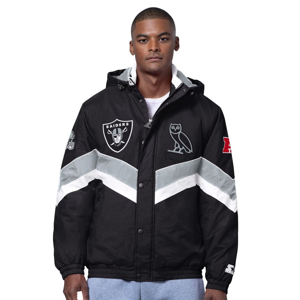 OVO x NFL Las Vegas Raiders Starter Sideline Puffer Jacket - size Large ...