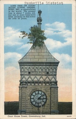 Lone Tree Court House Tower,Greensburg,IN Teich Decatur County Vintage ...