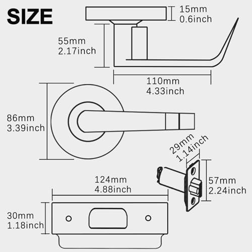 Door Handle Heavy Duty Grade 2 Commercial Door Locks, Non-Handed, UL ...