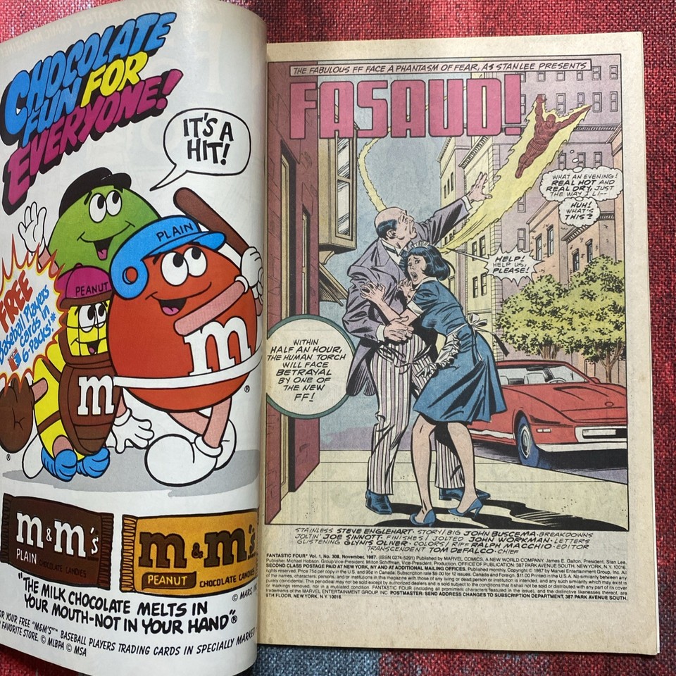 Fantastic Four #308 (1987) Fasaud Ms Marvel Crystal Human Torch Johnny ...