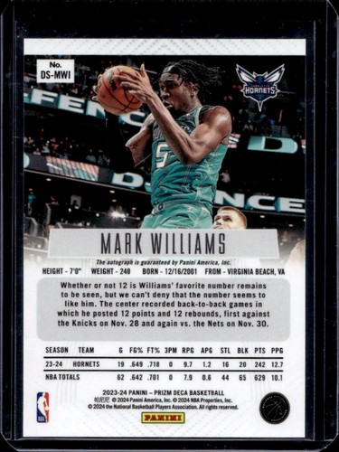 2023-24 Panini Prizm Deca Mark Williams Signatures Auto #DS-MWI | eBay