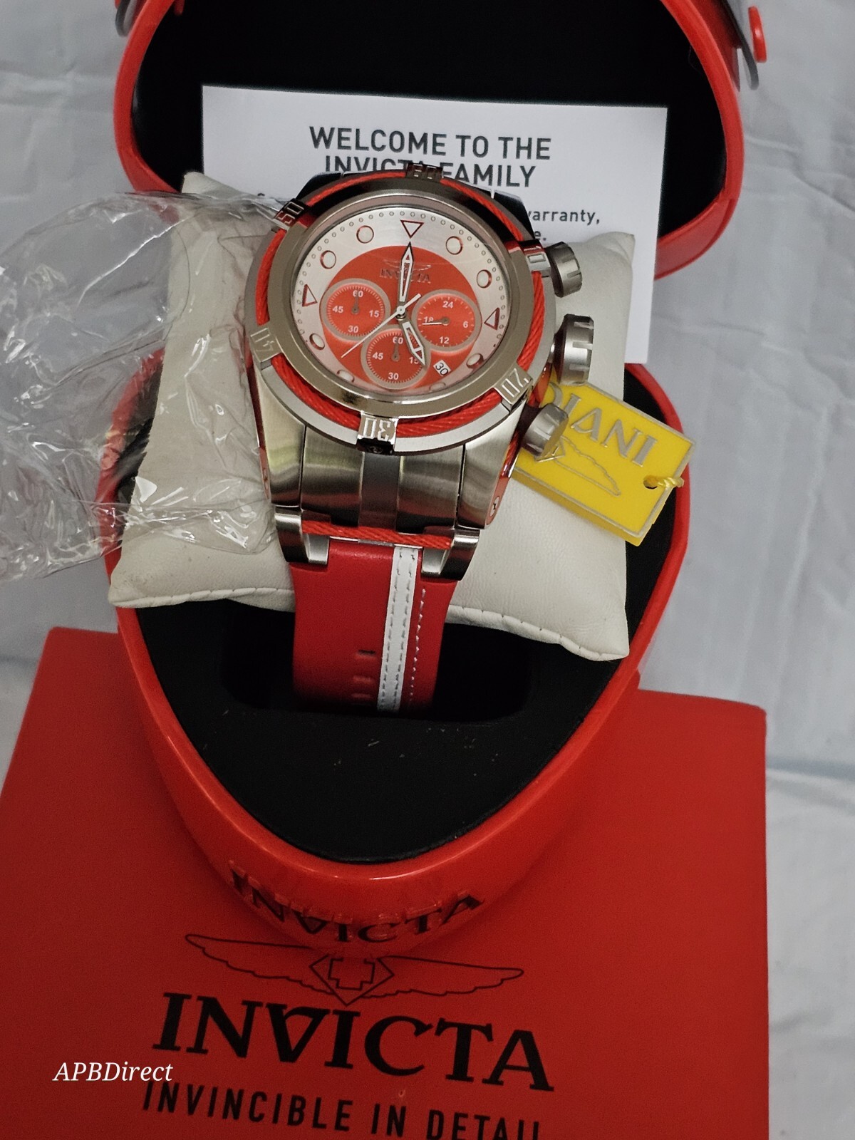 Invicta - Bolt ZEUS - Race Team - RED White Leather - 53mm mens watch ...