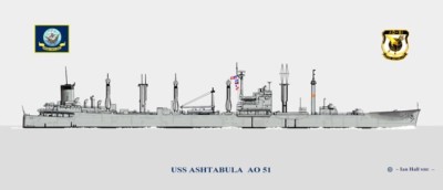 USS Ashtabula AO-51 Ship Print US Navy | eBay