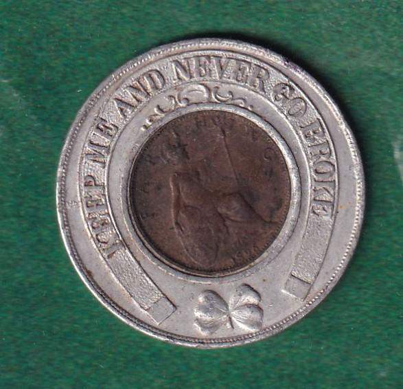 1896 Great Britain Encased Farthing Crocker's Drapery Exhibition | eBay