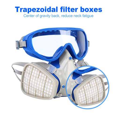 Full Face Respirator Gas Goggles For Painting Spraying Double Filter ...