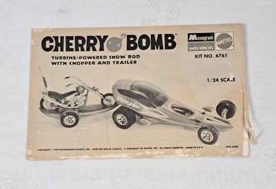 1970 Original Monogram Cherry Bomb Show Rod #6761 Instruction Sheet ...