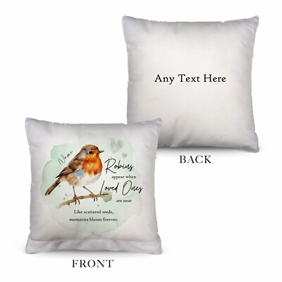 Robins Appear - 26cm x 26cm - Personalised Cushion | eBay Australia