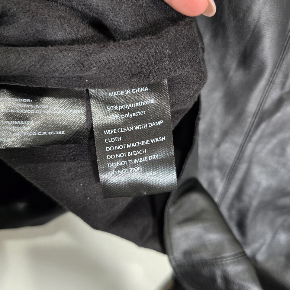 BLANK NYC Black Faux Leather Drape Open Front Jacket Size Medium | eBay