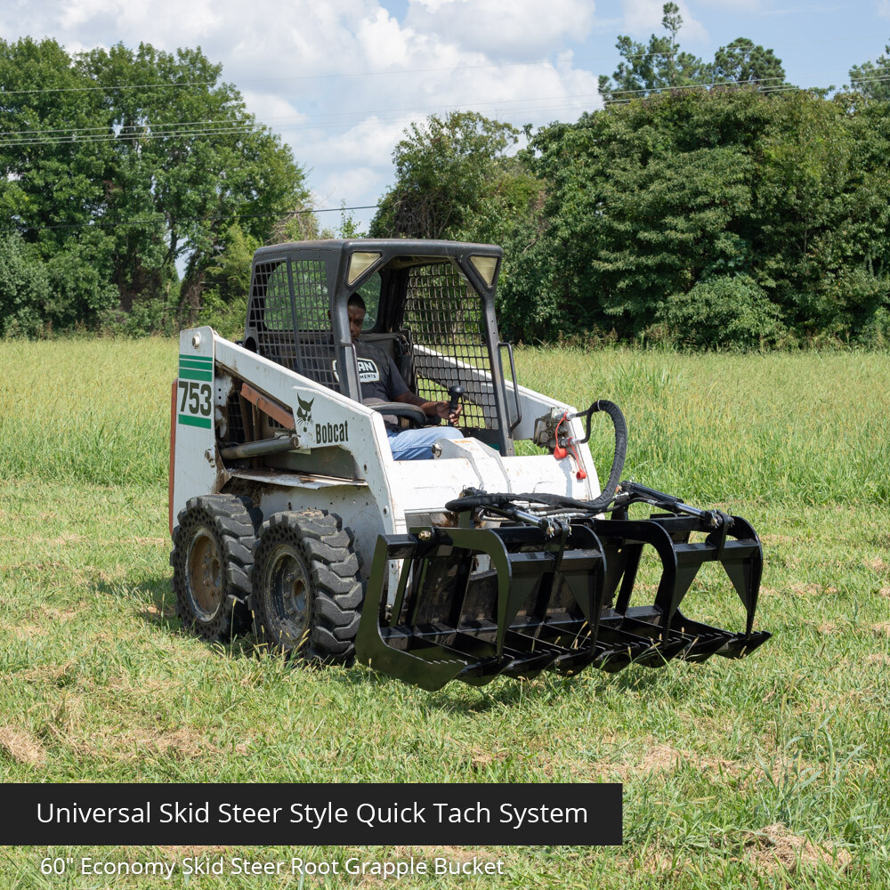 Titan Attachments 48in Economy Skid Steer Root Grapple Bucket ...