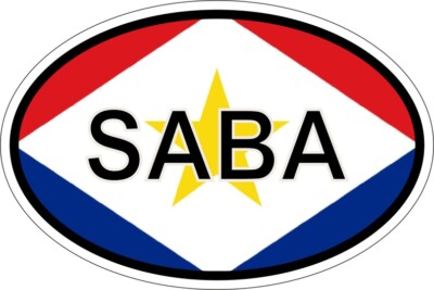 Sticker oval flag vinyl country code BQ saba | eBay Australia