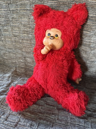 Vintage Monchichi plush Red bear 13” Super Cute | eBay